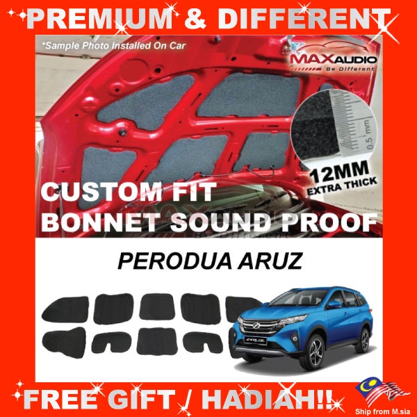 PERODUA ARUZ Car Bonnet Sound Proof MAXAUDIO Custom Made Hood Bonet ...