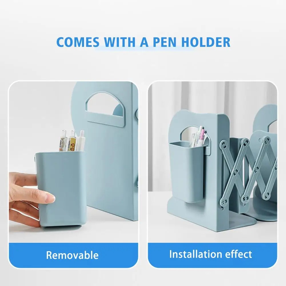 Retractable Bookends For Shelves Book Support Stand Set Adjustable ...