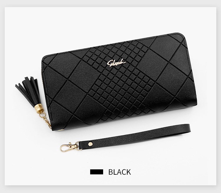 Long Wallet PU Leather Korean Version Ladies Wallet Hand Strap Mobile ...