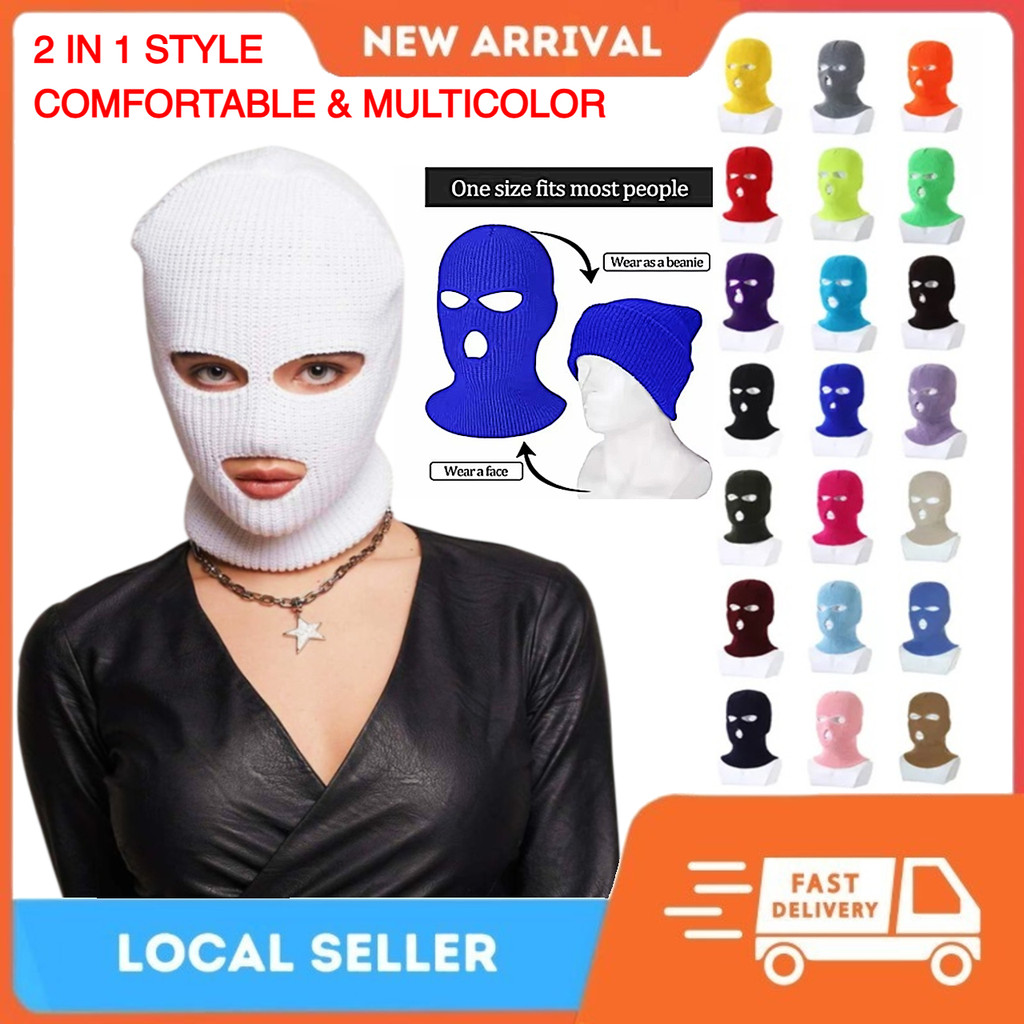 (MULTICOLOR) CosplayKing Full Face Cover Ski Mask 3 Hole Balaclava ...