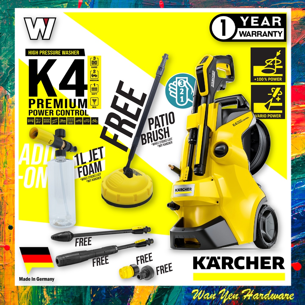 KARCHER K4 PREMIUM POWER CONTROL HIGH PRESSURE WASHER - 130BAR - MADE ...