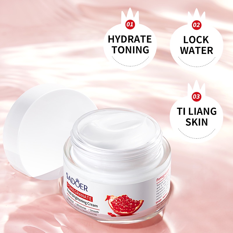 ROREC SADOER Pomegranate Fresh Brightening Face Cream Hydrating Brightening Facial Cream 50g ...