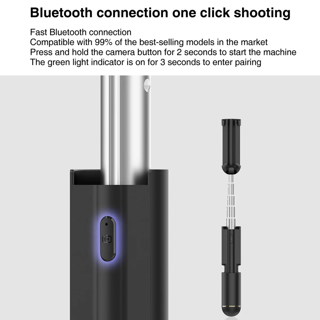 Mini Firefly Pocket Selfie Stick Bluetooth Wireless Remote Control ...