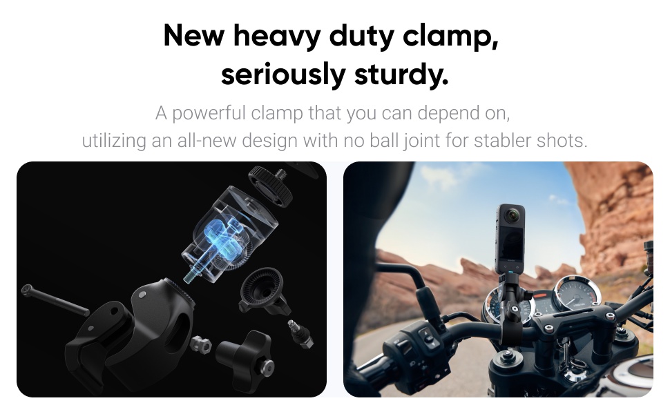 [NEW VERSION] - Insta360 Motorcycle Bundle / Heavy Duty Clamp Mount 2.0 ...