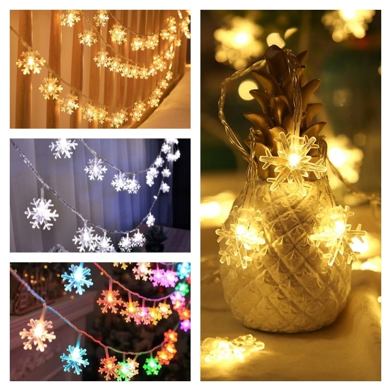 2M/4M/6M Led Snowflake Fairy String Lights/ USB & Battery Powered ...