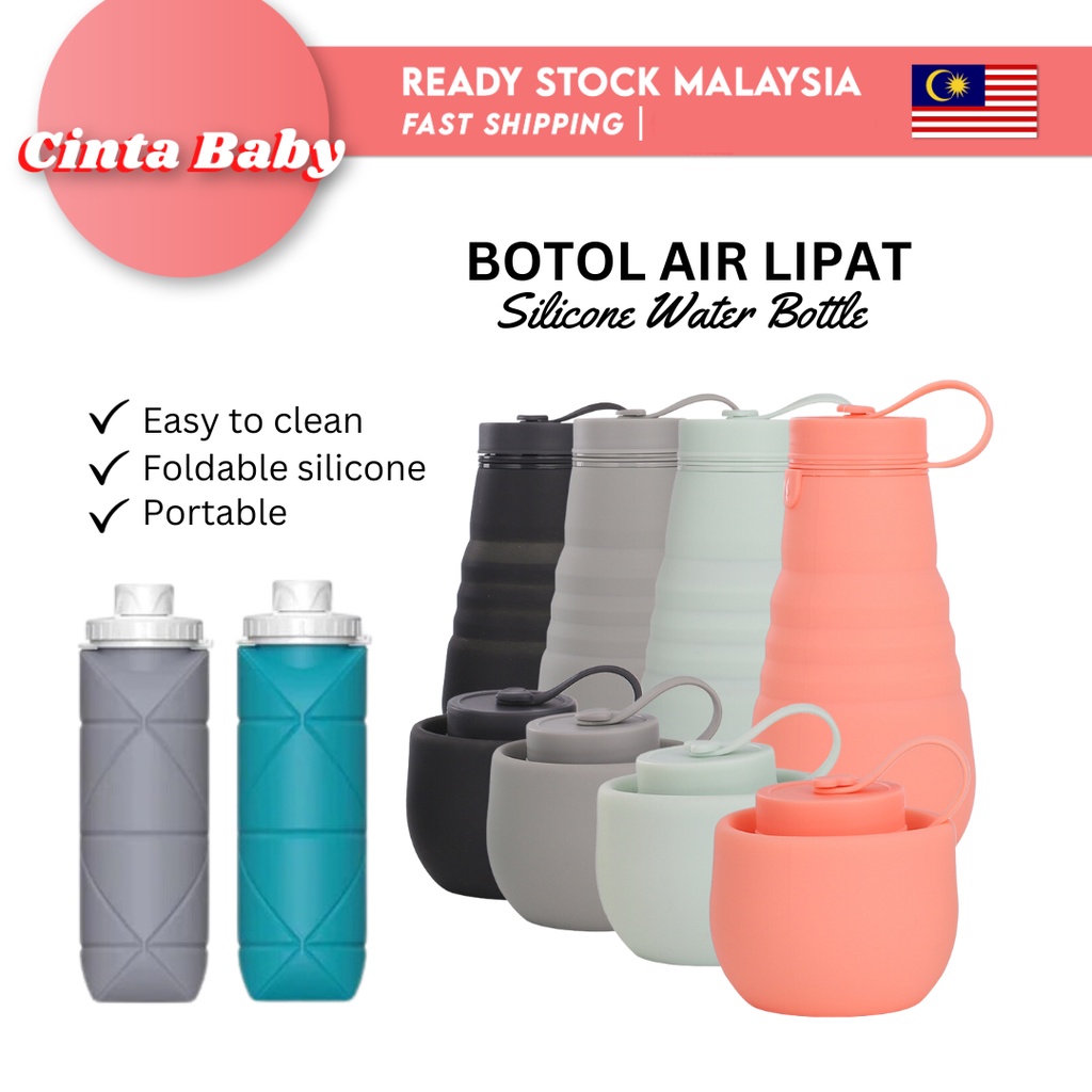 Foldable Collapsible Water Bottle Silicone Portable Reusable BPA Free ...