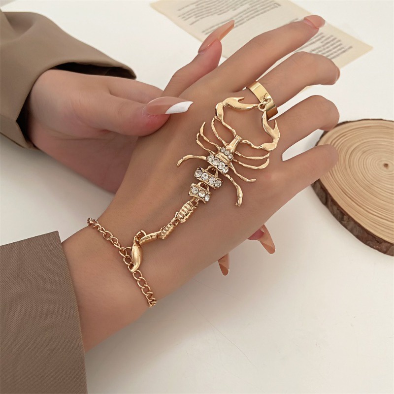 European and American cross-border retro trendy bracelet ring, metal ...
