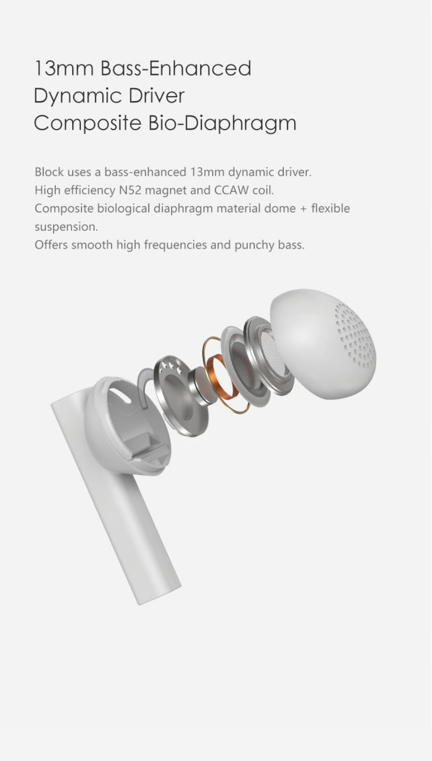 Moondrop Block, True Wireless Earbuds: 13mm Bass-Enhanced Driver ...