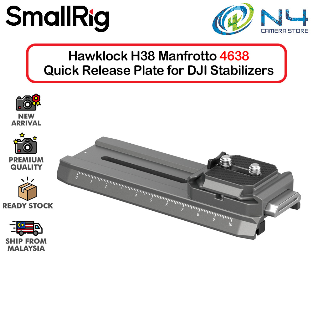 SmallRig HawkLock H38 Manfrotto Quick Release Plate for DJI Stabilizers RS 3 Mini Pro / RS 4 Pro ...