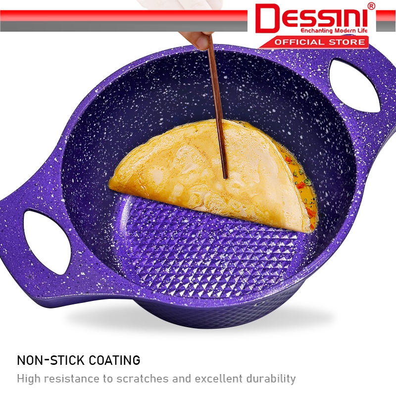 DESSINI ITALY 32CM Rhombus Casserole Die Cast Aluminium Non Stick Pot ...