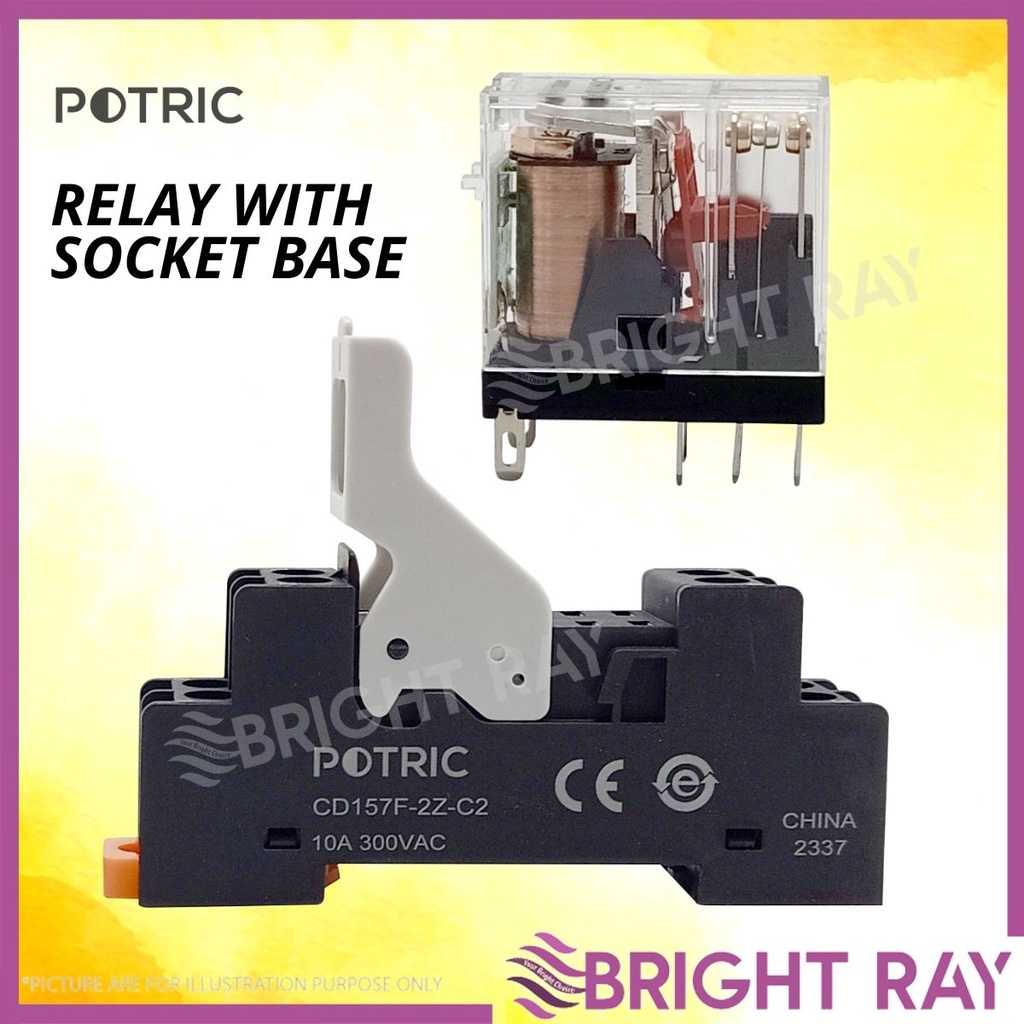 8pin Universal Relay Socket Relay Base Electronic Component Coil ...