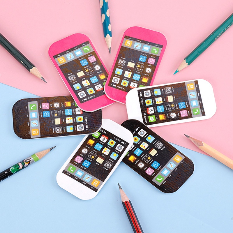 Cute Mobile Phone Pencil Eraser Soft Rubber Phone Shaped School ...