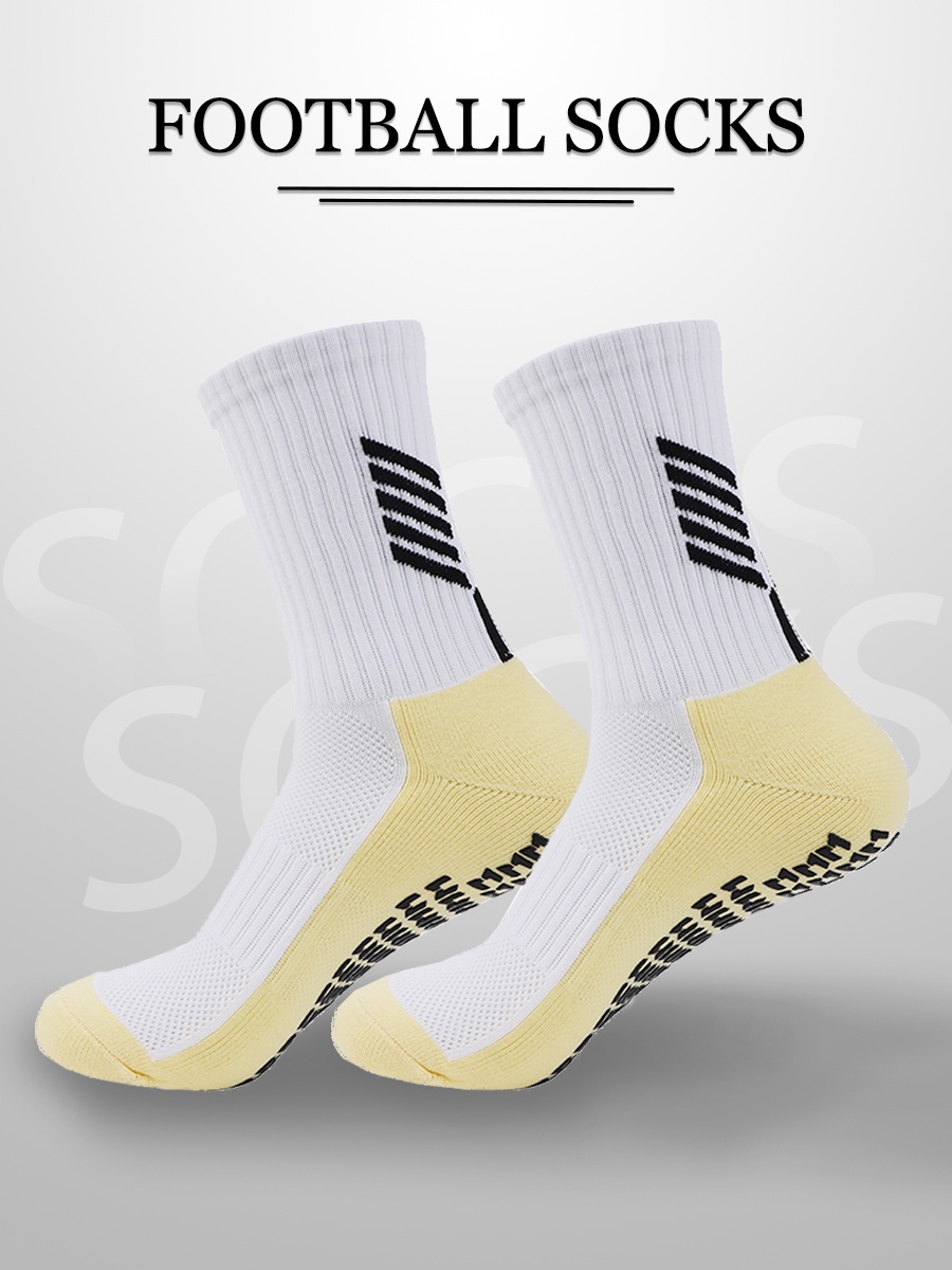 1 Pair New Style Mid-Tube Anti-Slip Dot Glue Football Socks Men ...
