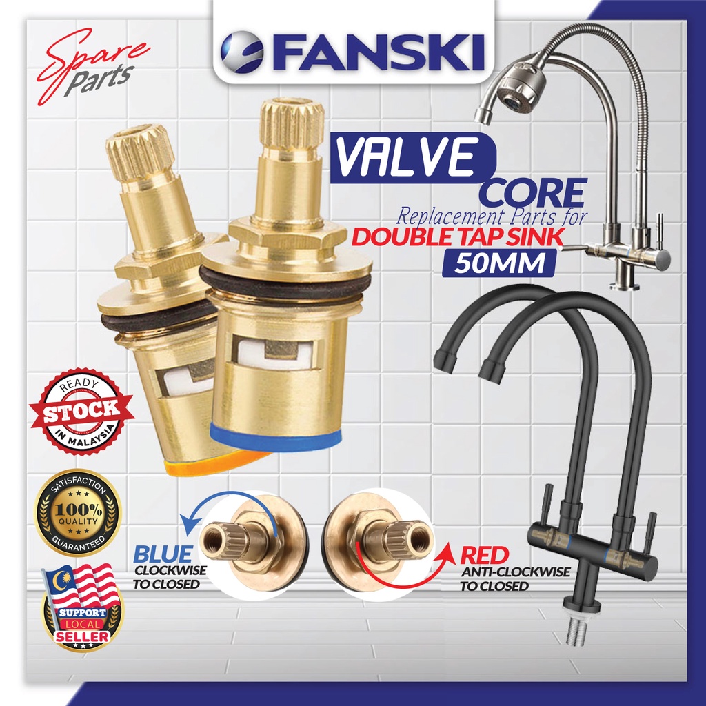 2PCS Replacement Valve Core for Double Sink Tap Faucet Valve Kitchen ...