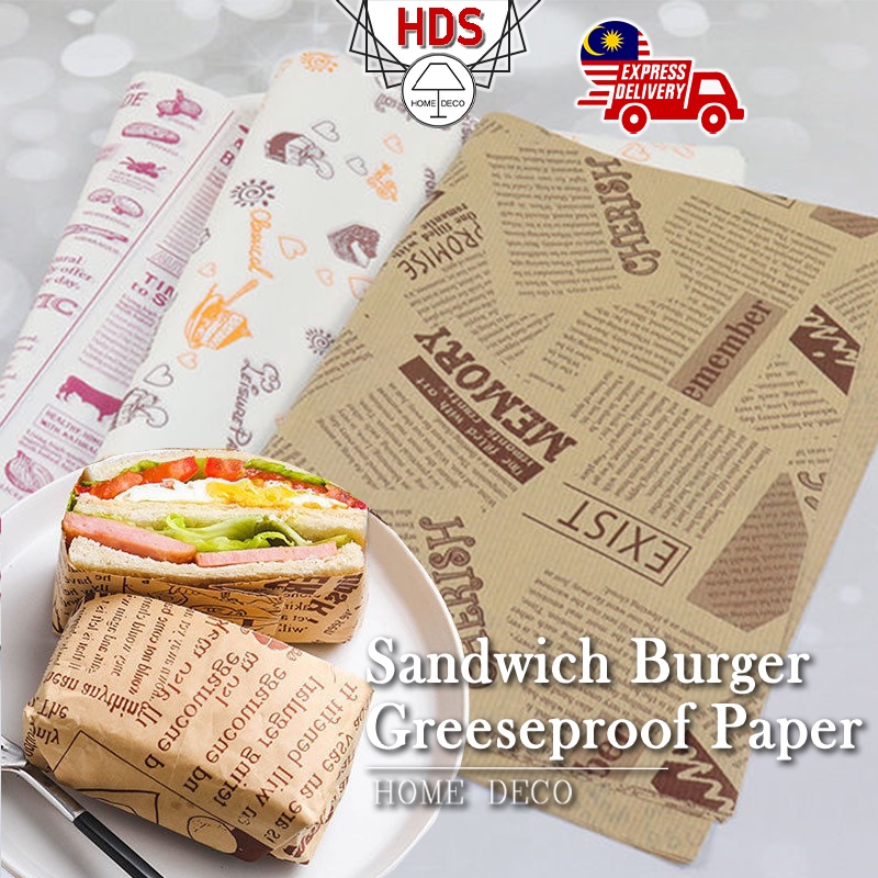 HDS 20pcs Toast Sandwich Wrapping Paper Wrap Parchment Paper Food Wrap ...