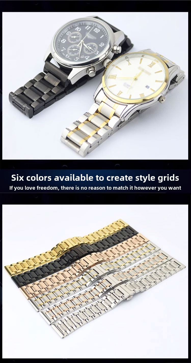 Apply To FOSSIL Stainless Steel Watch Strap 12mm 14mm 16mm 18mm 20mm ...