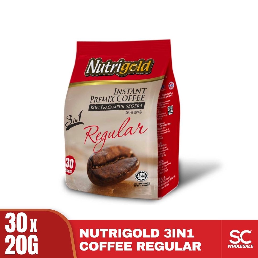 Nutrigold 3in1 Premix Instant Coffee Regular 20g x 30's | Shopee Malaysia