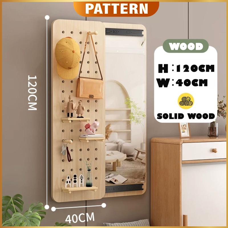 PATTERN Sliding Invisible Mirror Cermin Panjang Hidden Wall Mirror 挂镜 ...