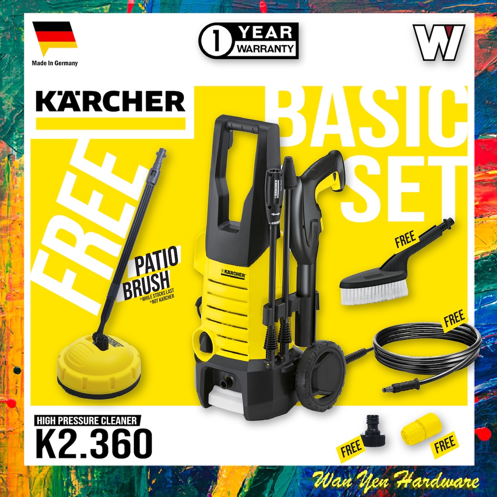KARCHER K2.360 [ K2360 ] HIGH PRESSURE CLEANER 1400W | 120BAR | 6M HOSE | Shopee Malaysia