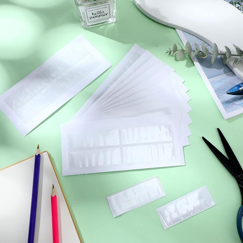 4Pcs Transparent Self-Adhesive Label Holders / Shelf Tag Pocket ...