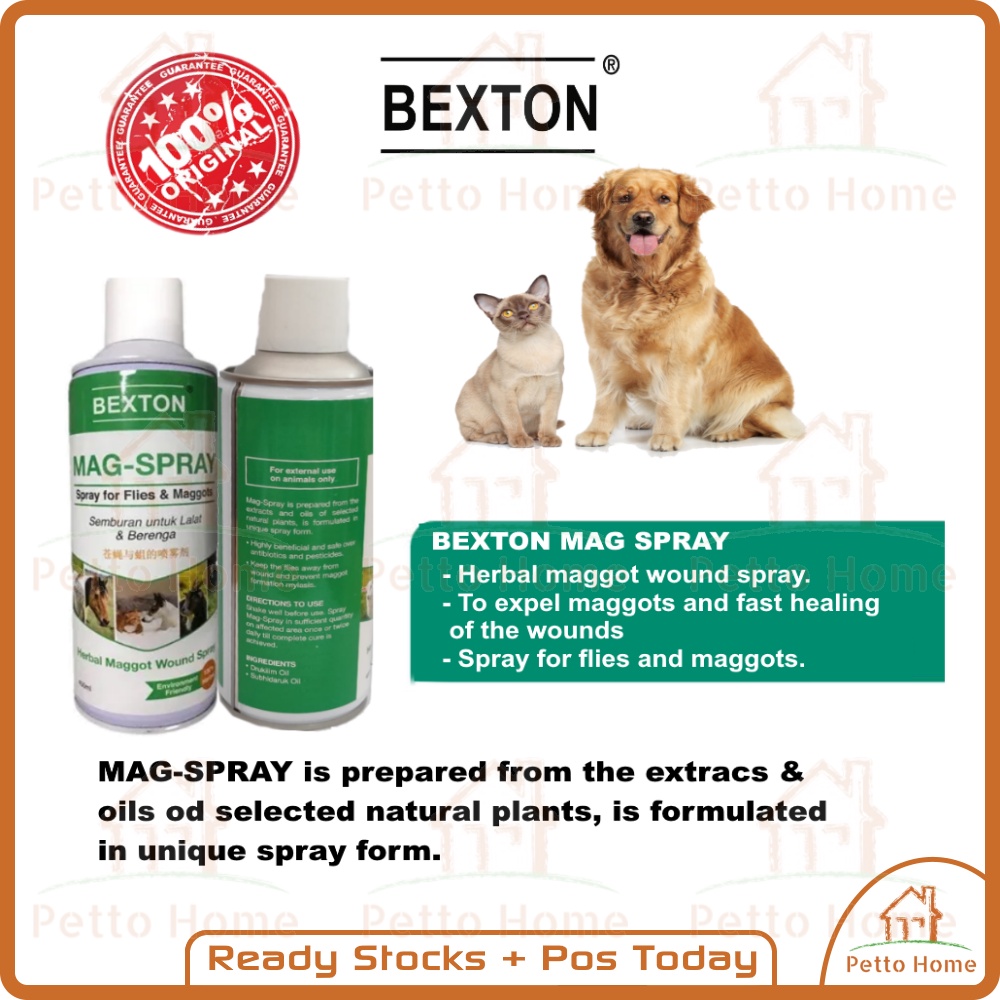 Bexton Mag Spray Maggots Wound Care Spray 400ml Wound Solution Maggots ...