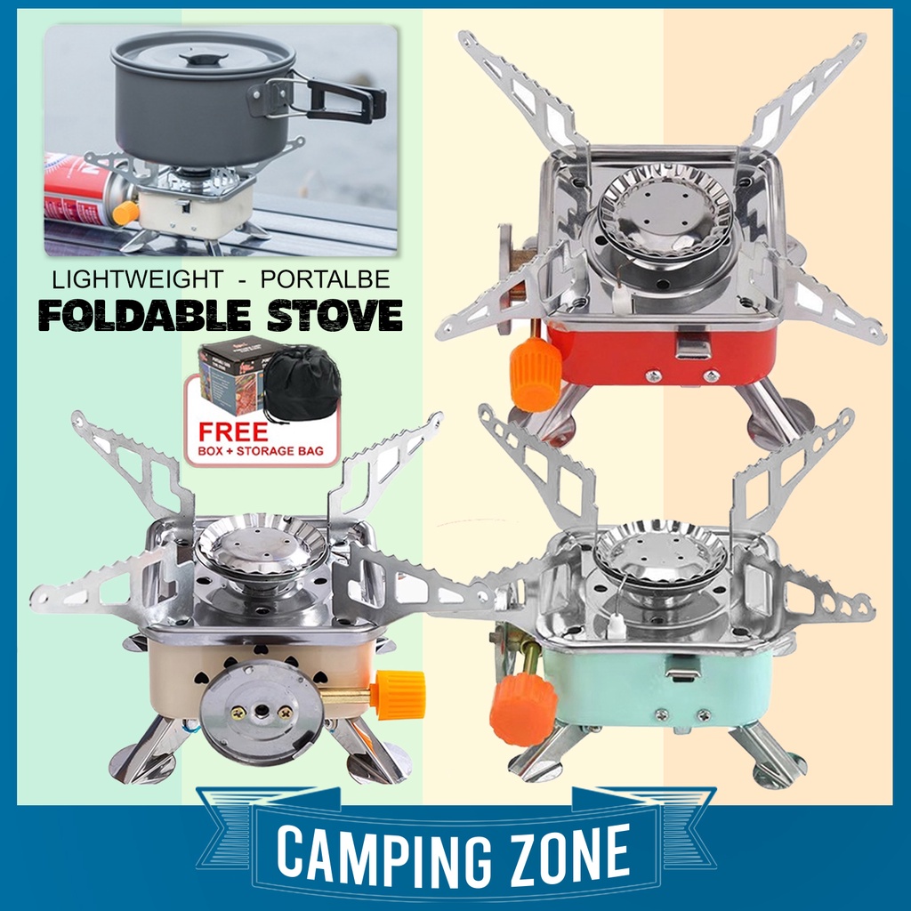 ZT202 Mini Stove Folding Camping Stove Burner Portable Card Type Stove Foldable Dapur Khemah ...