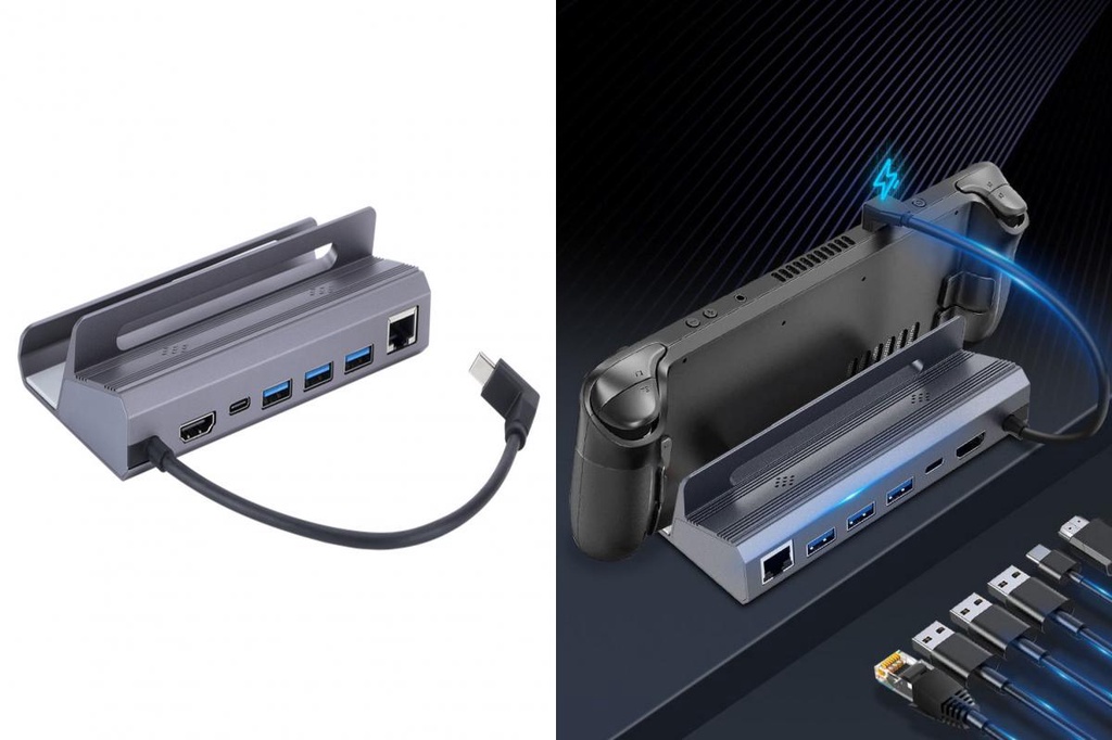HUARMEY High-strength LAN Docking Station 6-in-1 Docking Station with ...