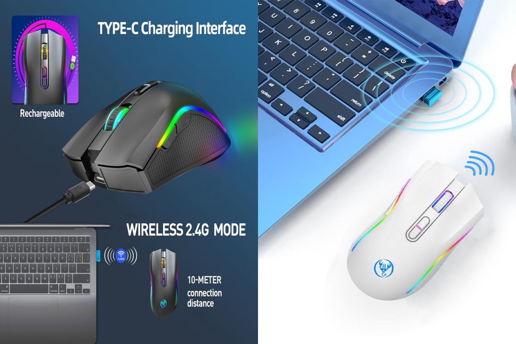 COOD 7 Buttons Computer Mouse High Dpi Wireless Mouse Wireless Gaming ...