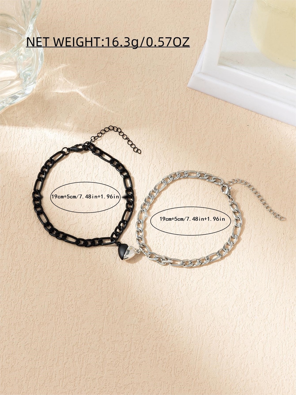 2 Black White Magnet Love Couple Bracelet Set | Shopee Malaysia