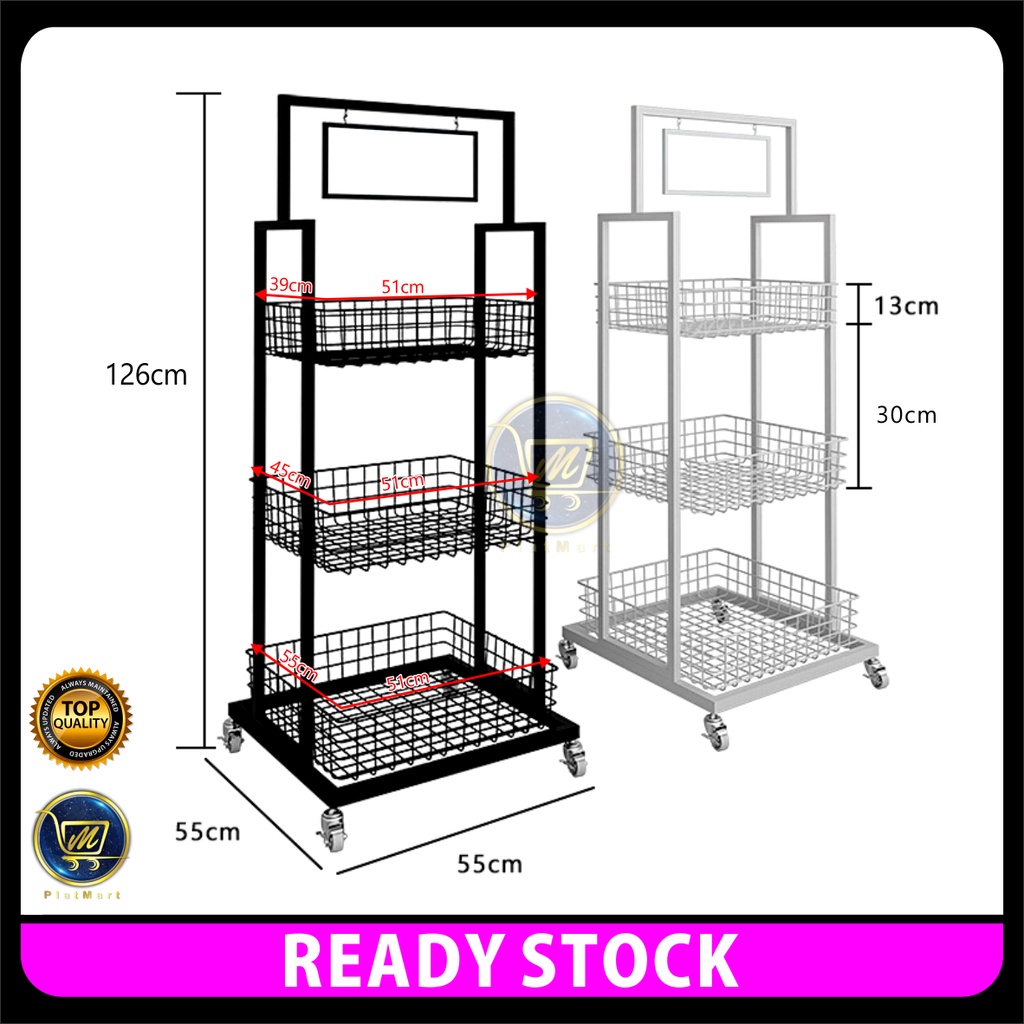 PlatMart - [READY STOCK] 3 Layer Multiporpose Moving Rack, 3 Layer ...