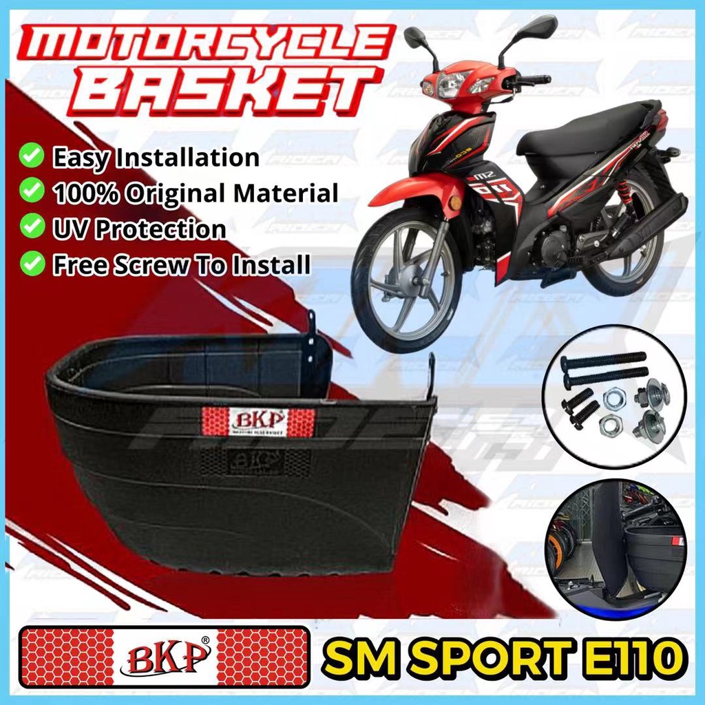 BKP SM SPORT E110 SMSPORT 110E Motorcycle Basket Plastic Quality Honda ...