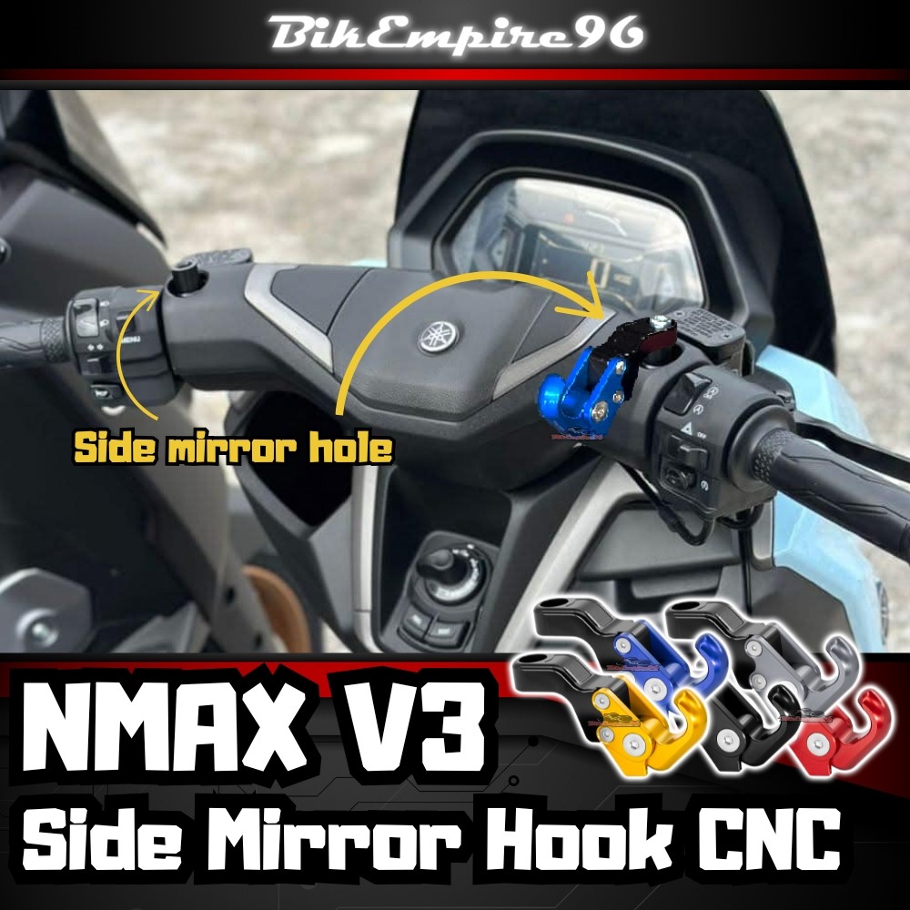 NMAX 155 V3 2025 Side Mirror Hook CNC Spare Part Quality Side Mirror ...