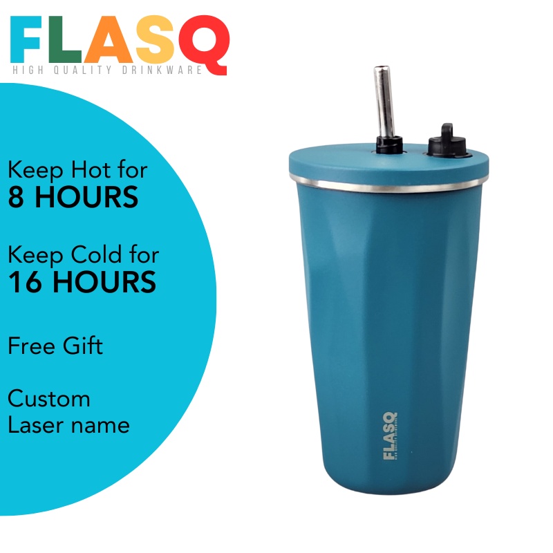 FLASQ Frost Series Tumbler Thermos Stainless Steel Straw 304 Stainless Steel Mug Cup Thermos ...