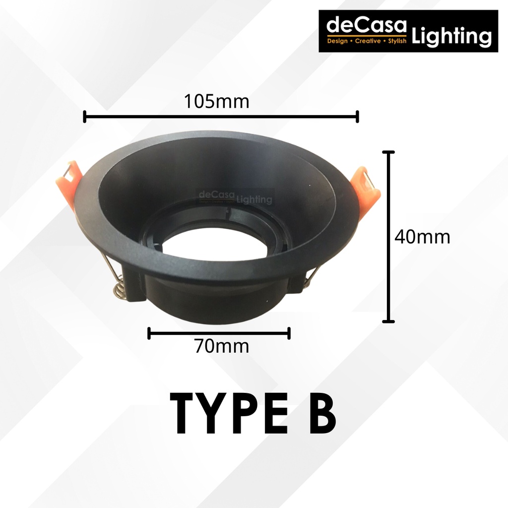 DECASA Lighting Eyeball Casing GU10 Lamp Holder Spotlight Case ...