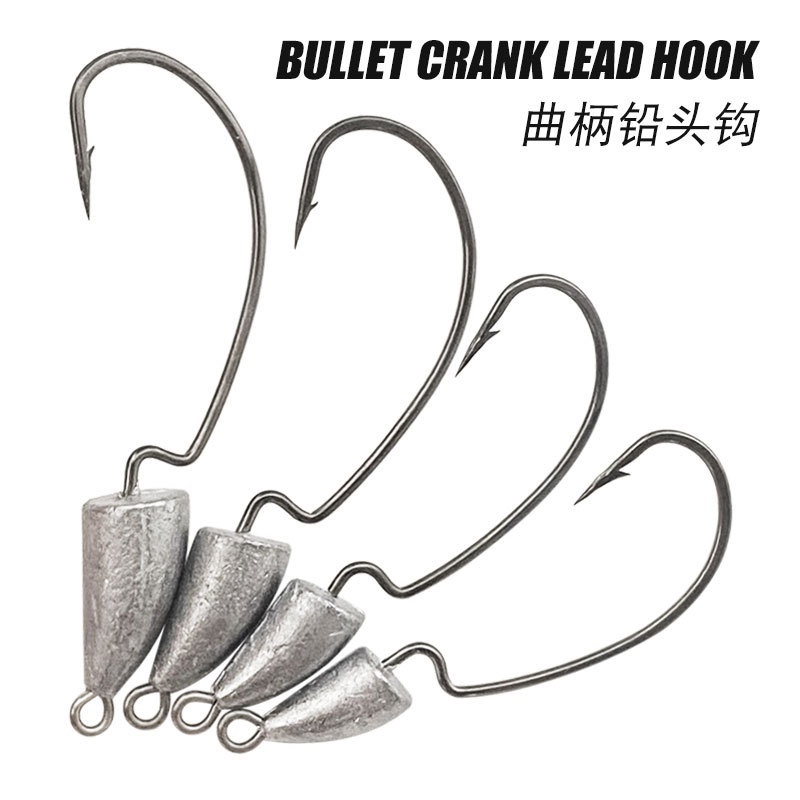 5 pcs/bag 5g-6.5g 8.5g 13g bullet shape jig head hook jig crank hook ...