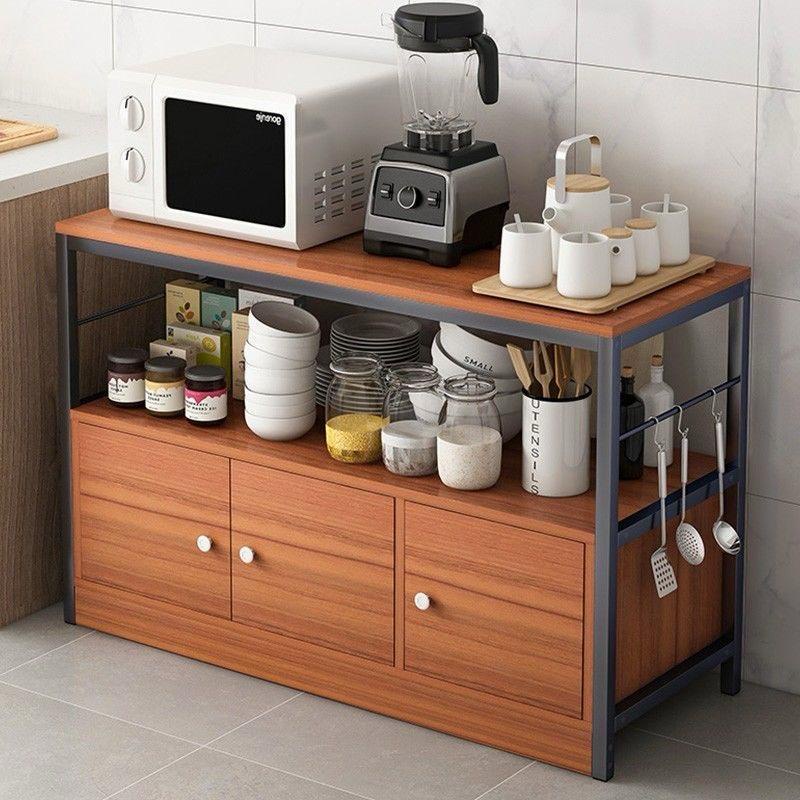 Kitchen Dish Rack Cabinets With Doors Multilayer Cupboards Microwave ...