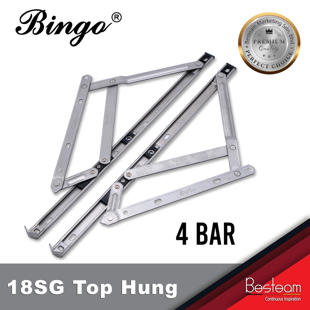 BINGO 18SG Top Hung Square Groove Friction Stay SUS305 (Pair) | Shopee ...