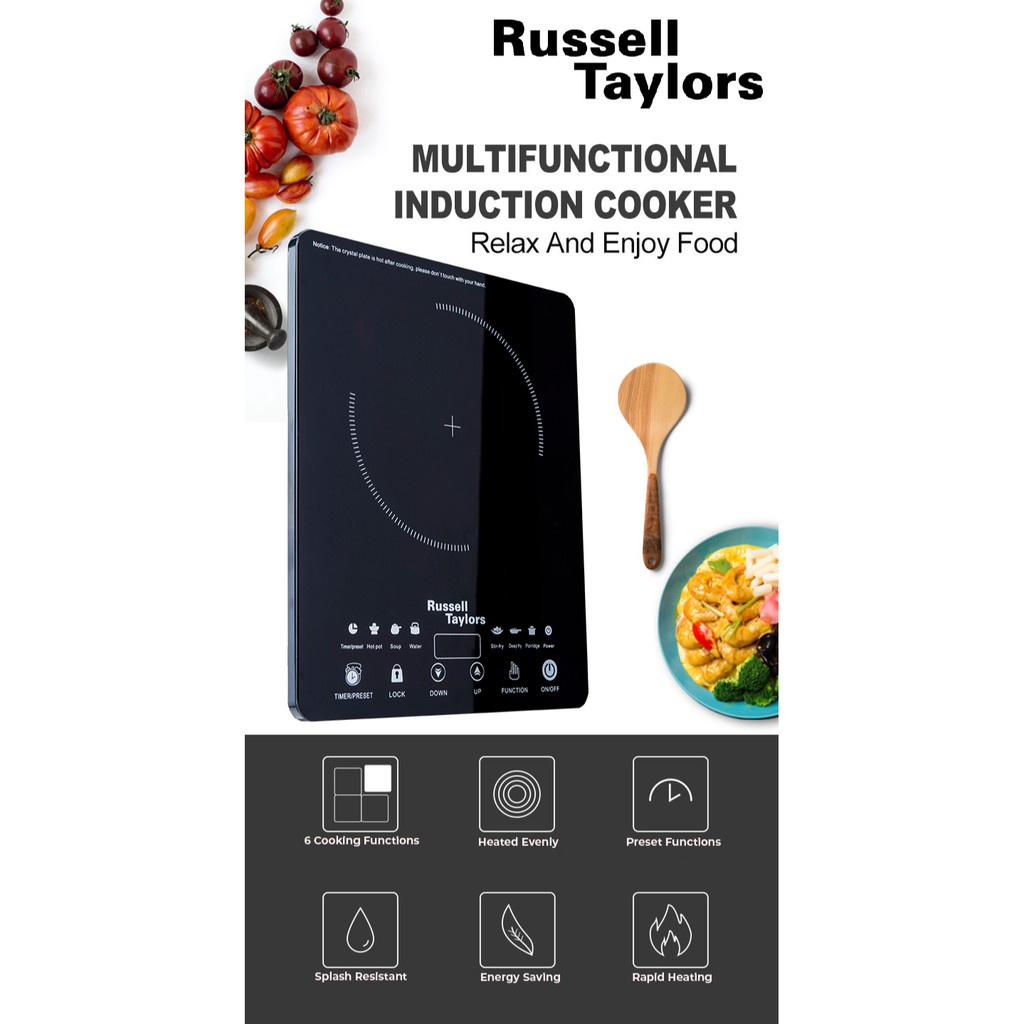 Russell Taylors IC-10 Induction Cooker 2000W Electric Portable Hob IC10 ...
