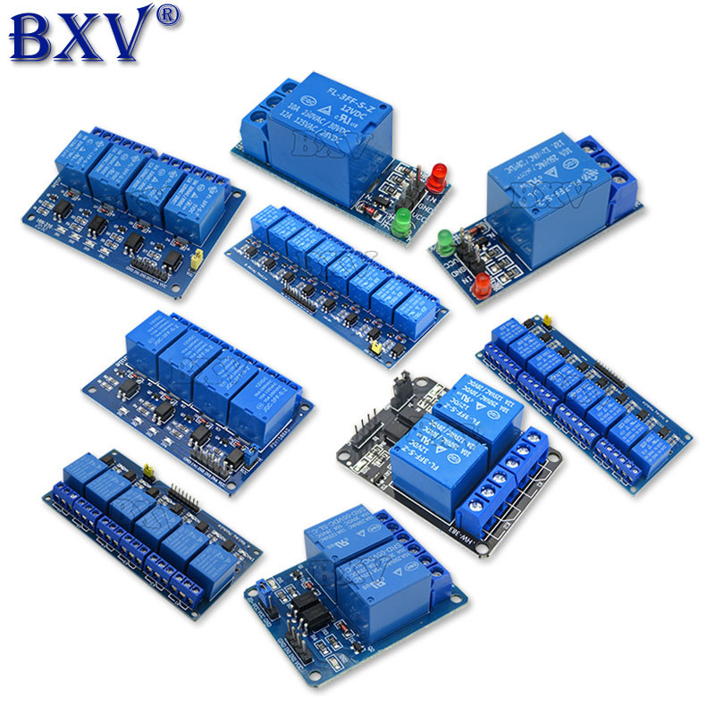 5V 12V Relay Module 1 2 4 6 8 Channel With Optocoupler Relay Output 1 2 4 6 8 Way Relay Module ...