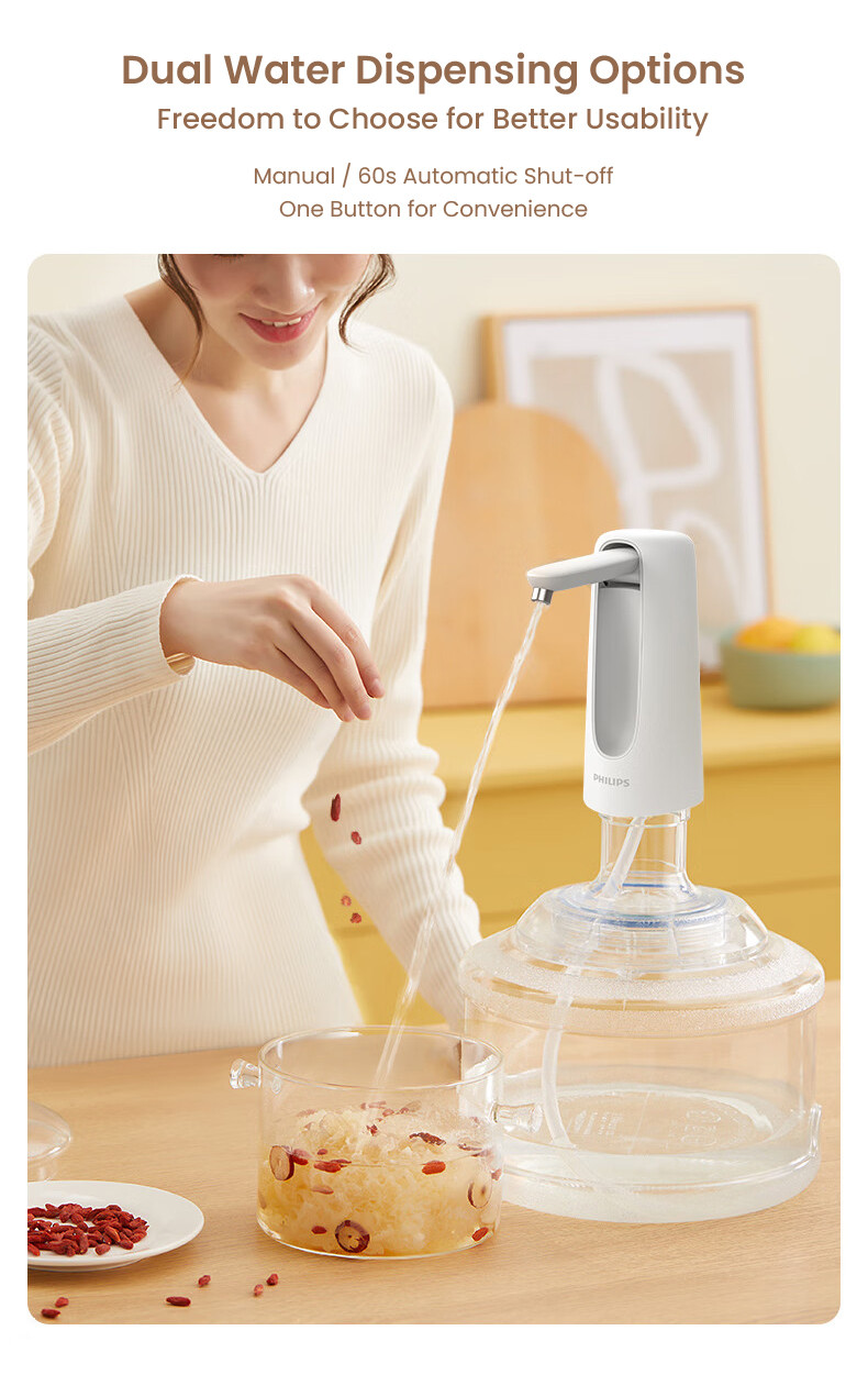Philips Foldable Water Pump AWP1726 Electric Water Gallon Bottle Pump ...
