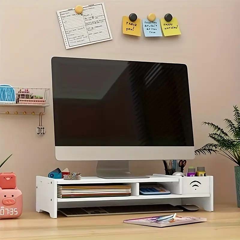 Computer Monitor Stand Rack Laptop Screen Riser Desktop Table Organizer ...