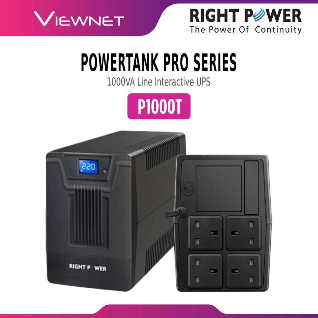 RIGHT POWER 1000VA UPS (POWERTANK PRO P1000T) AVR AVS AUTOMATIC VOLTAGE ...