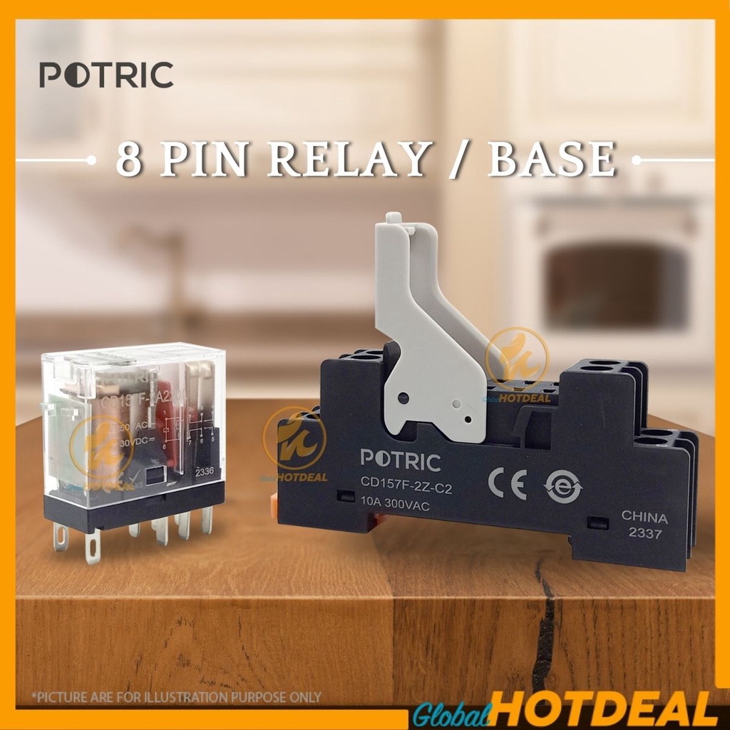 8pin Universal Relay Socket Relay Base Electronic Component Coil ...