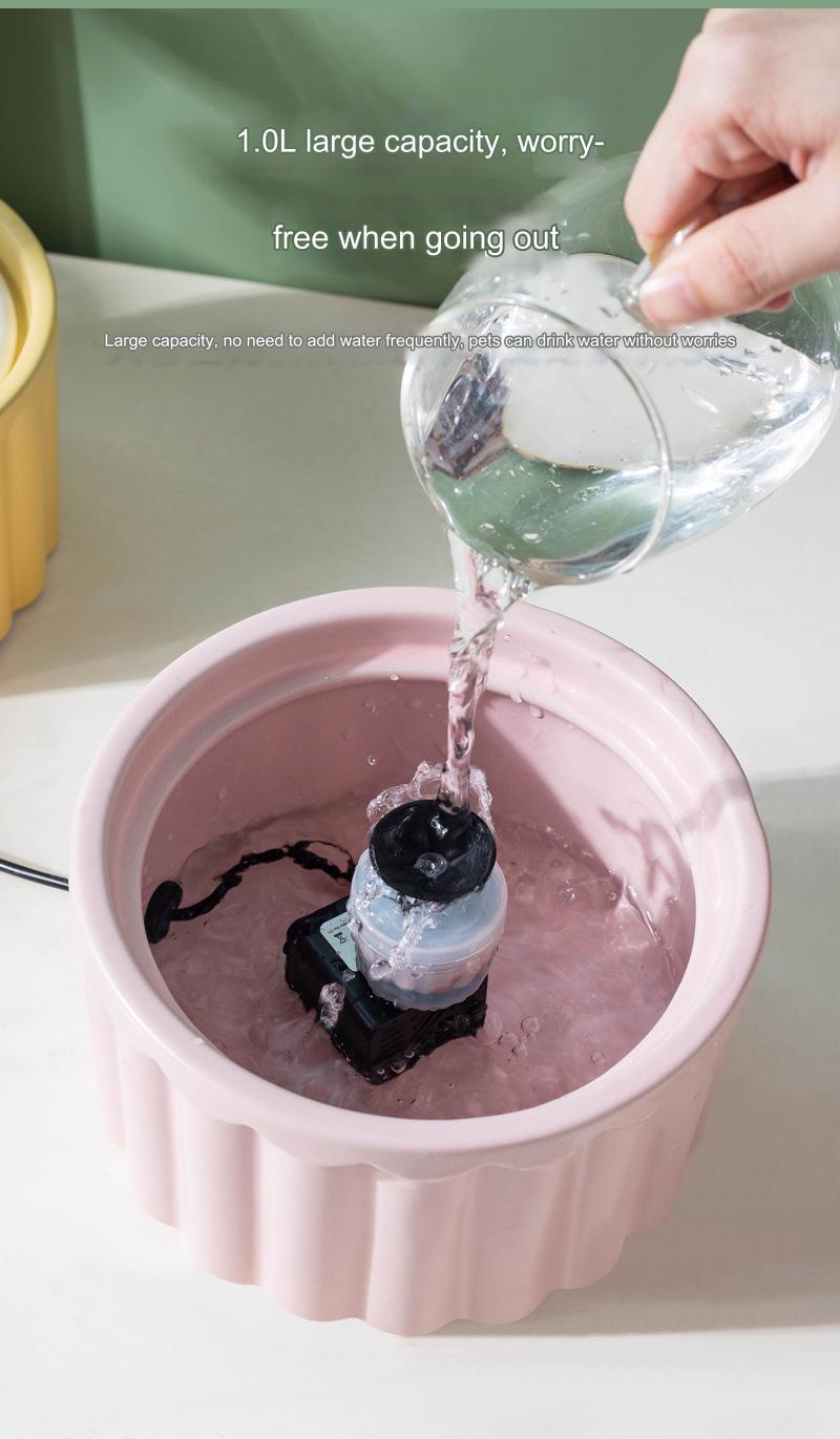 Pet Cat Ceramic Water Fountain Drinker Bowl Pancutan Air Mangkuk ...