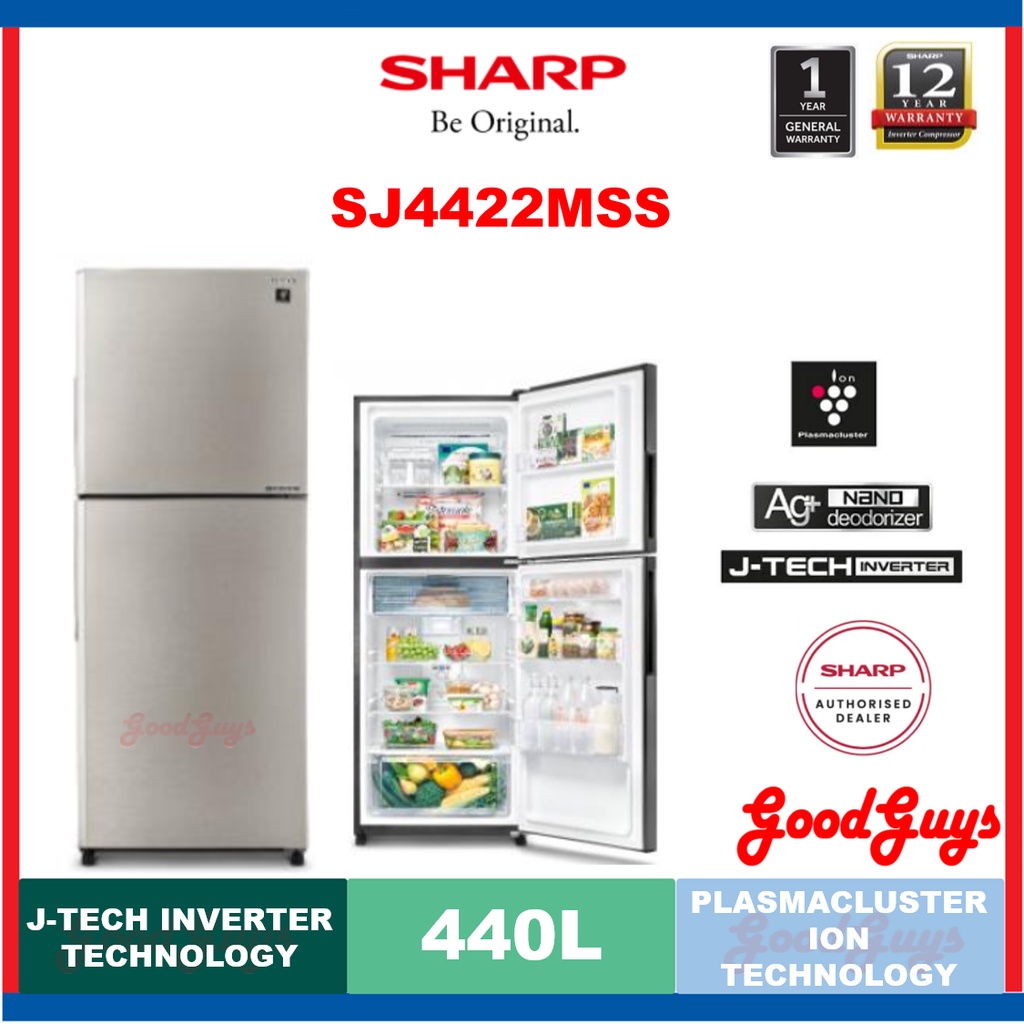 [Seller's Own Fleet] Sharp SJ4422MSS 440L J-Tech Inverter 2 Door ...