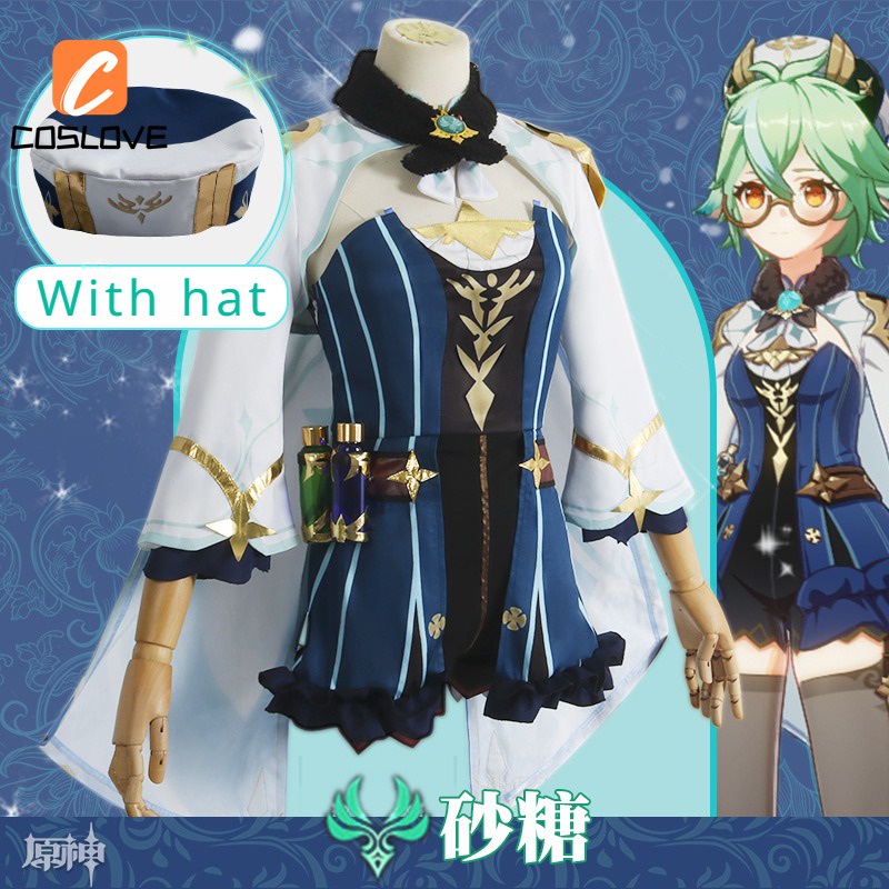 Genshin Impact Sucrose Cosplay Full Set Costume West Wind Knights ...