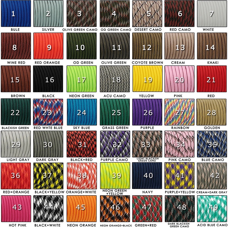 AONIJIE Lin01 7 Strand Paracord Nylon Rope - 279 Colour (4mm/550lb/25ft/7.5m) | Shopee Malaysia