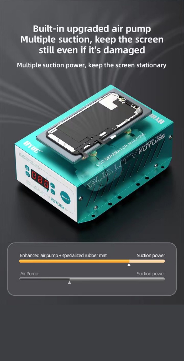 UYUE 958S 7-inch mobile phone LCD screen separator with large suction screen separation and ...