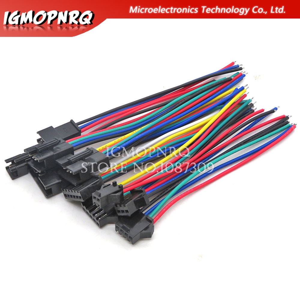 10CM JST SM 2P 3P 4P 5P 6P Plug Socket Male to Female Wire Connector ...