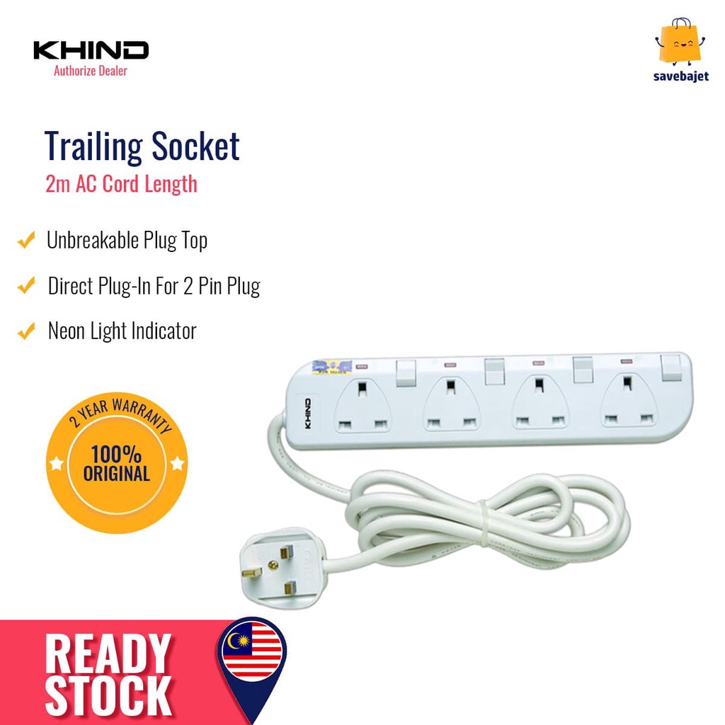 Khind Trailing Socket LN8134W | Shopee Malaysia